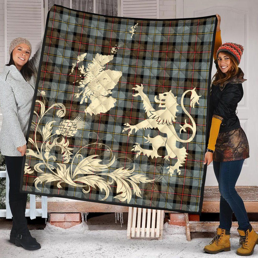 Scottish MacLeod of Harris Weathered Clan Tartan Quilt Rampant Lion wi ...