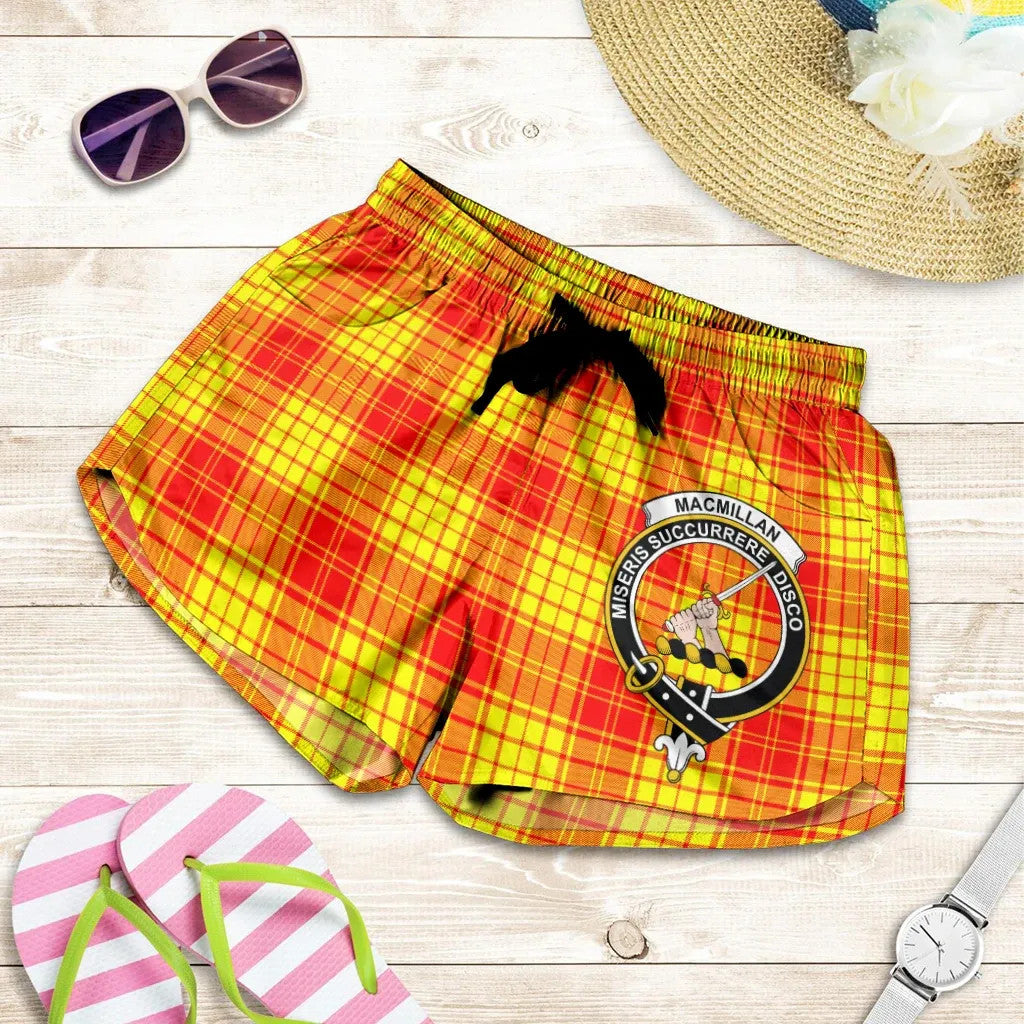 Scottish MacMillan Clan Crest Tartan Women Shorts – Tartan Plaid