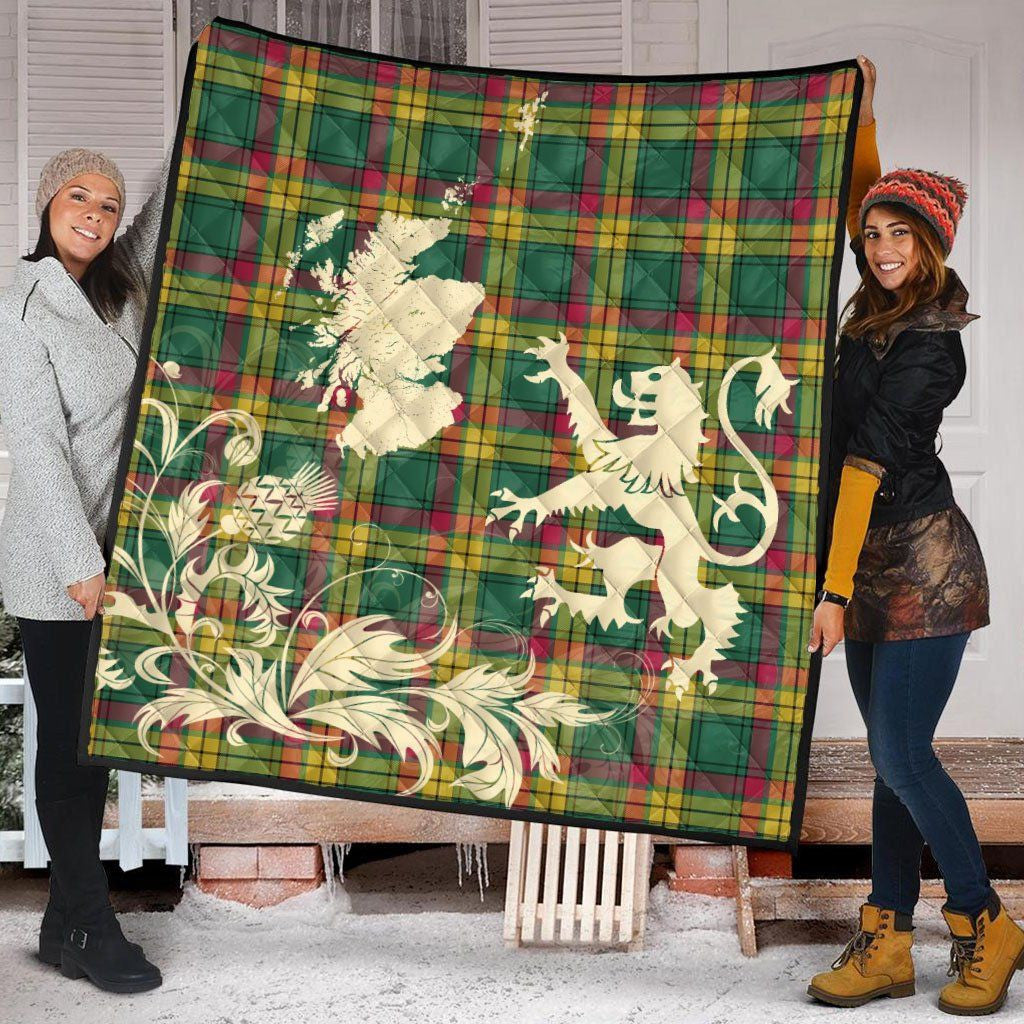 Scottish MacMillan Old Ancient Tartan Quilt Rampant Lion with Thistle ...