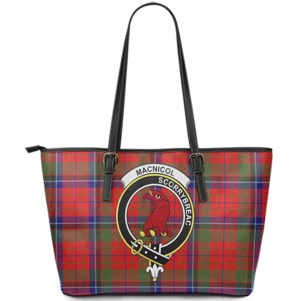 Scottish MacNicol (of Scorrybreac) Clan Crest Tartan Leather Tote ...