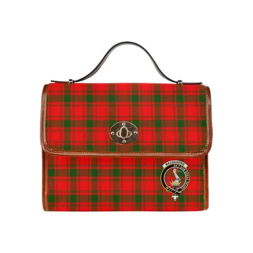 Scottish MacQuarrie Clan Crest Tartan Waterproof Canvas Bag – Tartan Plaid