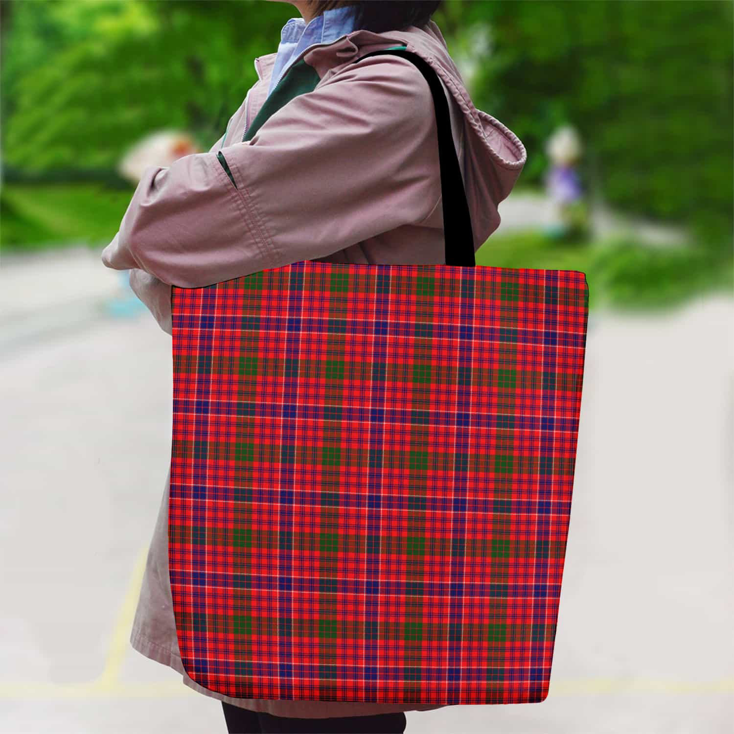 Scottish MacRae Modern Clan Tartan Canvas Bag With Shoulder Strap ...
