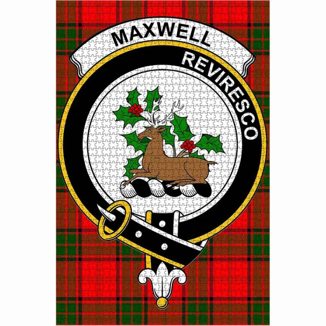 Scottish Maxwell Clan Crest Tartan Jigsaw Puzzle – Tartan Plaid