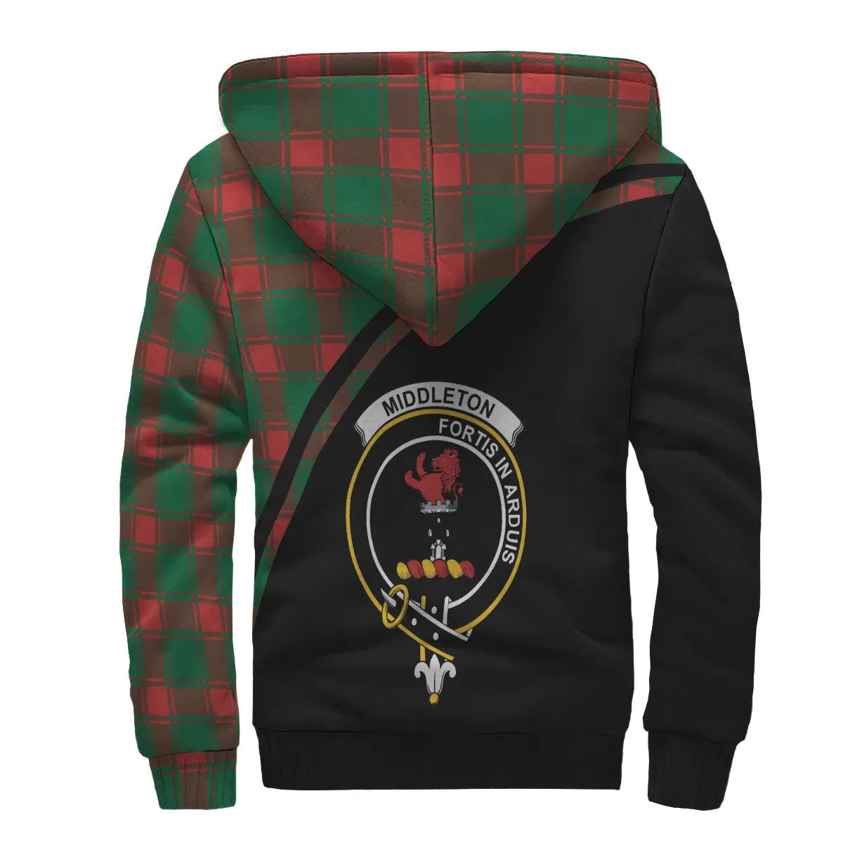Scottish Middleton Clan Crest Tartan Curve Sherpa Hoodie – Tartan Plaid
