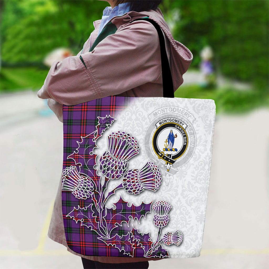 Scottish Montgomery Clan Crest Tartan Canvas Bag With Shoulder Straps ...