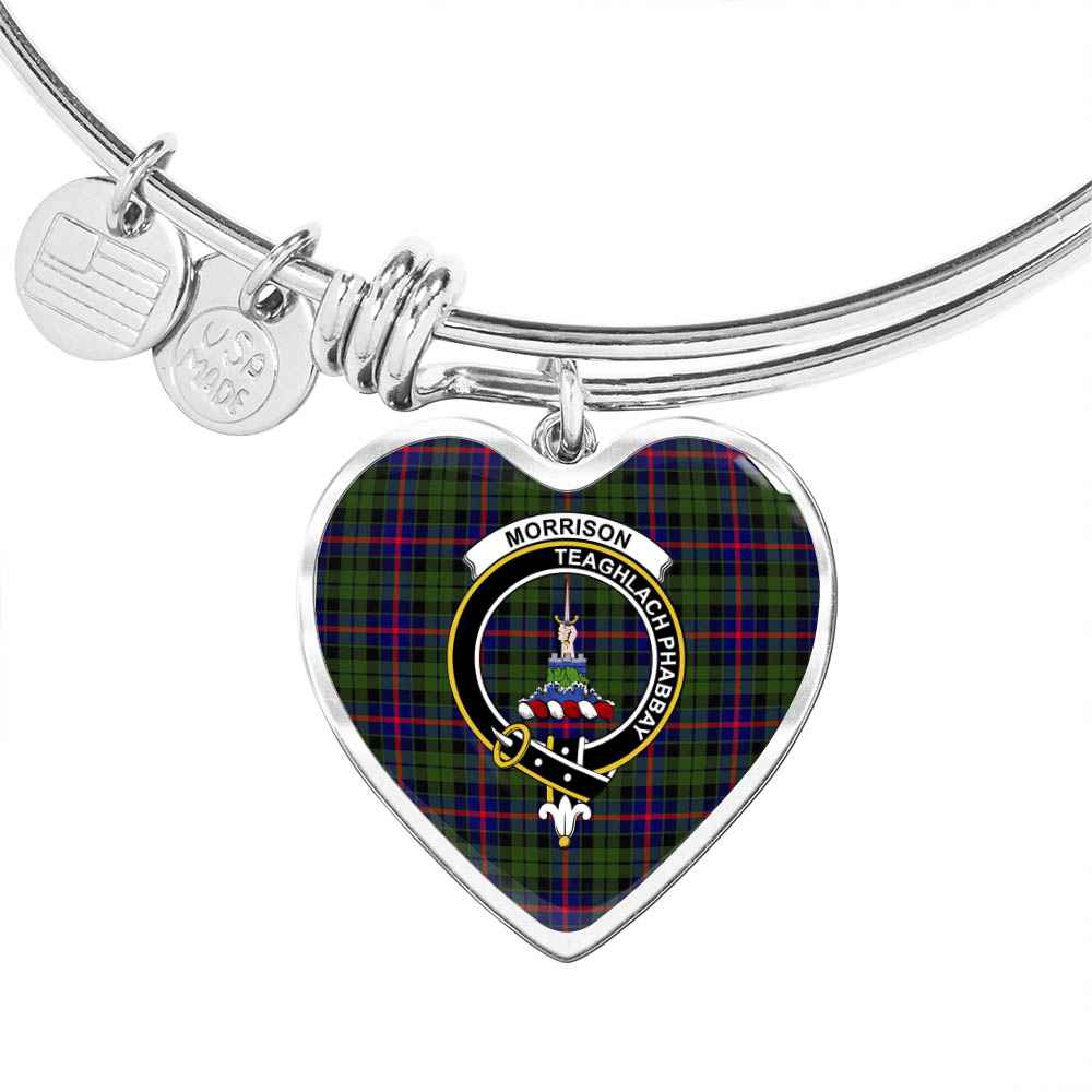 Scottish Morrison Clan Crest Tartan Bangle Heart – Tartan Plaid