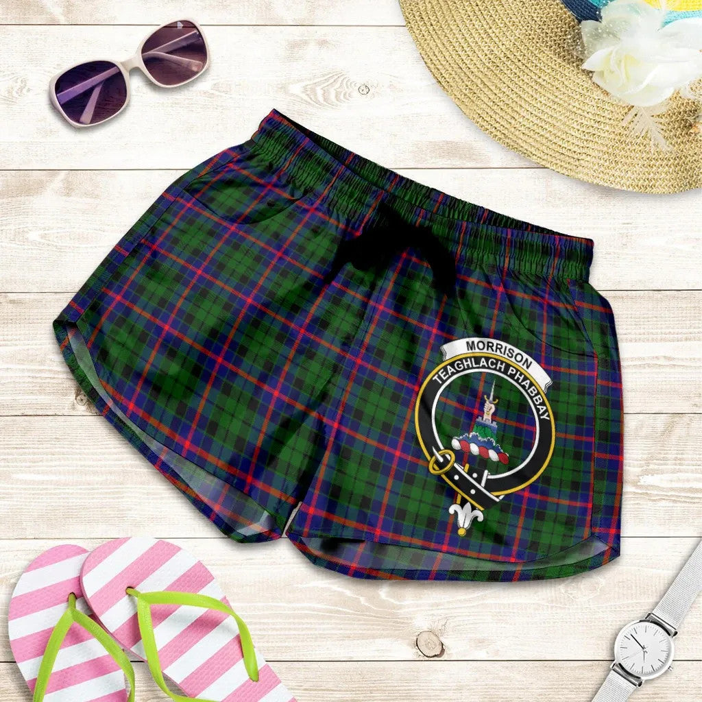 Scottish Morrison Modern Clan Crest Tartan Women Shorts – Tartan Plaid
