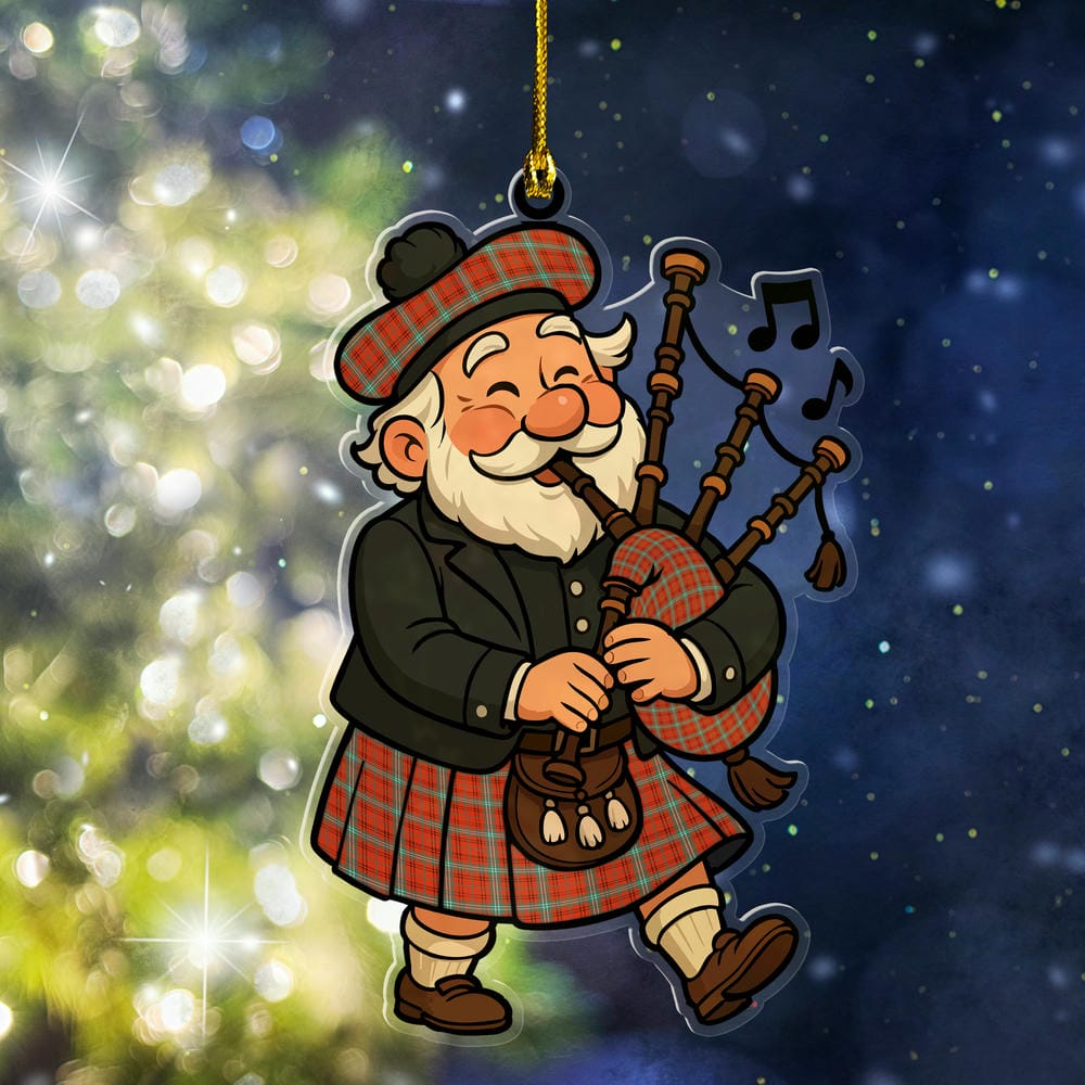 Scottish Morrison Red Ancient Tartan Ornament Scottish Santa In Kilt ...