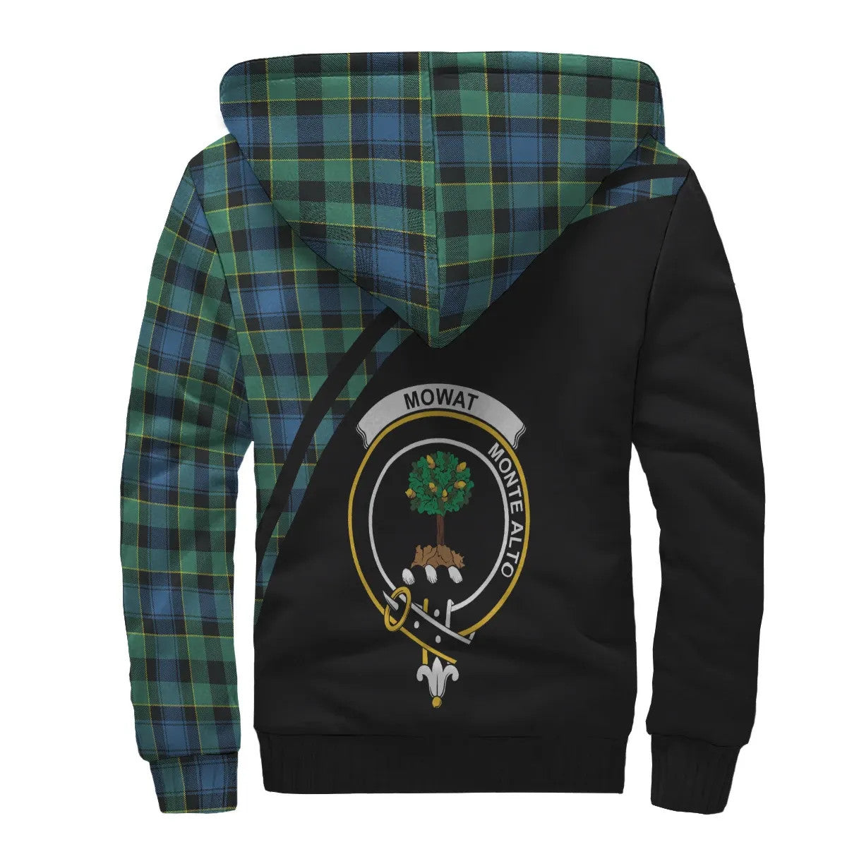 Scottish Mowat (of Inglistoun) Clan Crest Tartan Curve Sherpa Hoodie ...