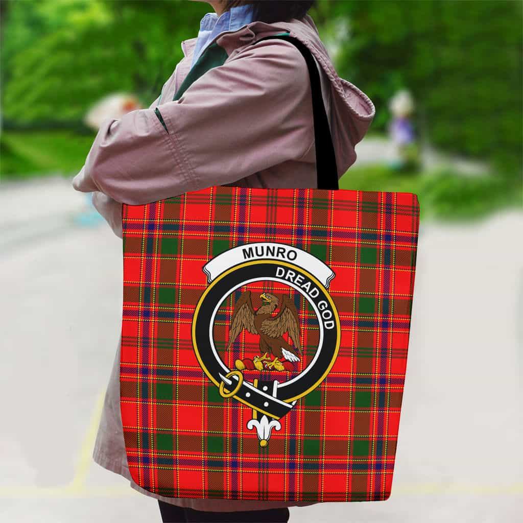 Scottish Munro Clan Badge Tartan Canvas Bag With Shoulder Strap ...