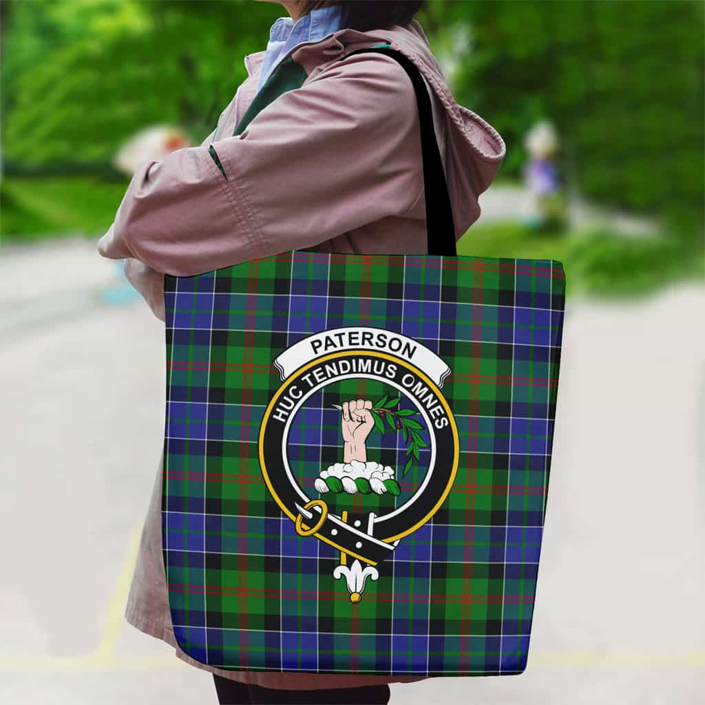 Scottish Paterson Clan Crest Tartan Canvas Bag With Shoulder Strap ...
