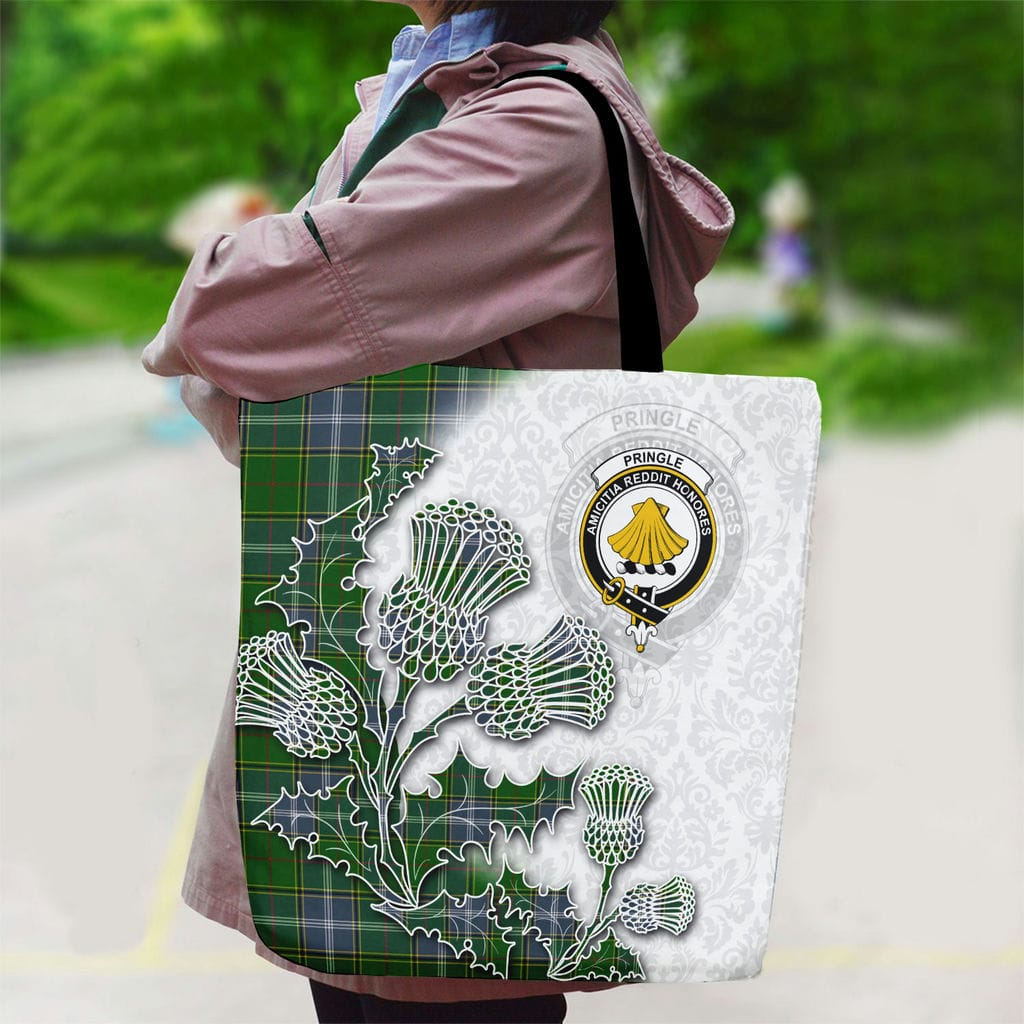 Scottish Pringle Clan Crest Tartan Canvas Bag With Shoulder Straps - T ...