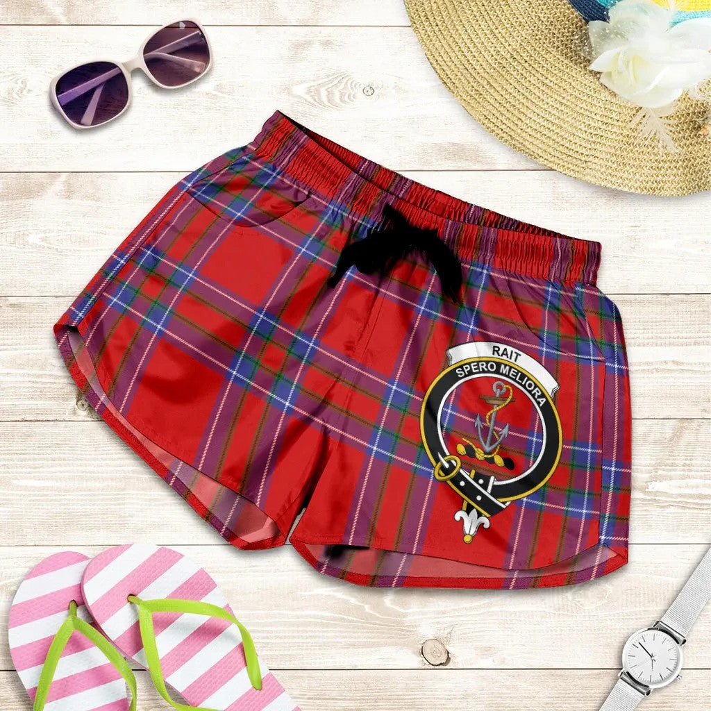Scottish Rait Clan Crest Tartan Women Shorts – Tartan Plaid