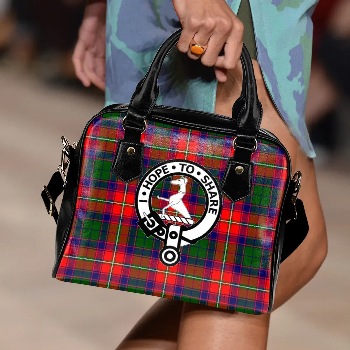 Scottish Roxburgh District Clan Crest Tartan Shoulder Handbag – Tartan ...