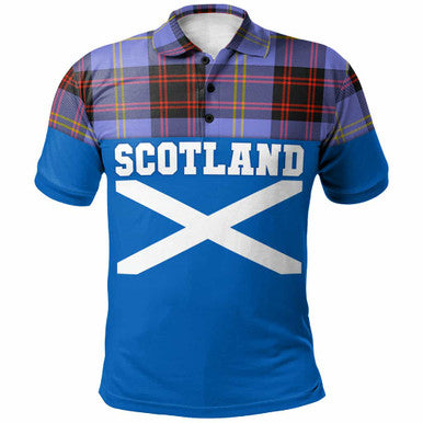 Scottish Rutherford Clan Tartan Polo Shirt - Lion Rampant of Scotland ...