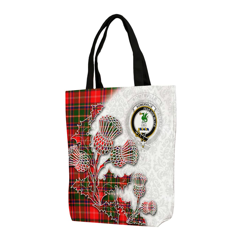 Scottish Somerville Clan Badge Tartan Canvas Bag With Shoulder Straps ...