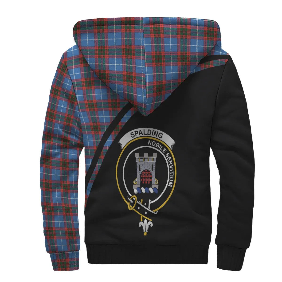Scottish Spalding Clan Crest Tartan Curve Sherpa Hoodie – Tartan Plaid