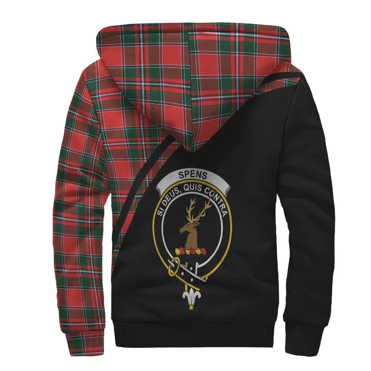 Scottish Spens (or Spence) Clan Badge Tartan Curve Sherpa Hoodie ...