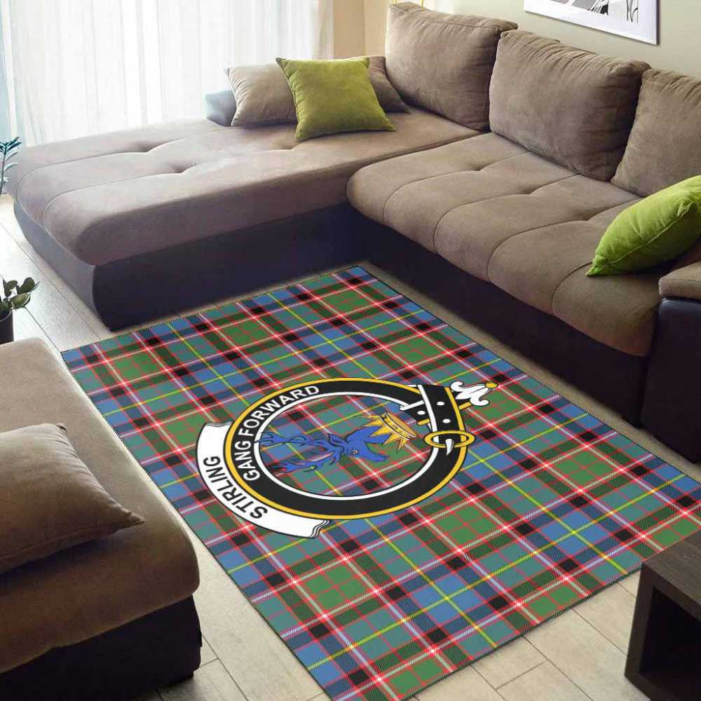 Scottish Stirling (of Cadder-Present Chief) Clan Crest Tartan Area Rug ...