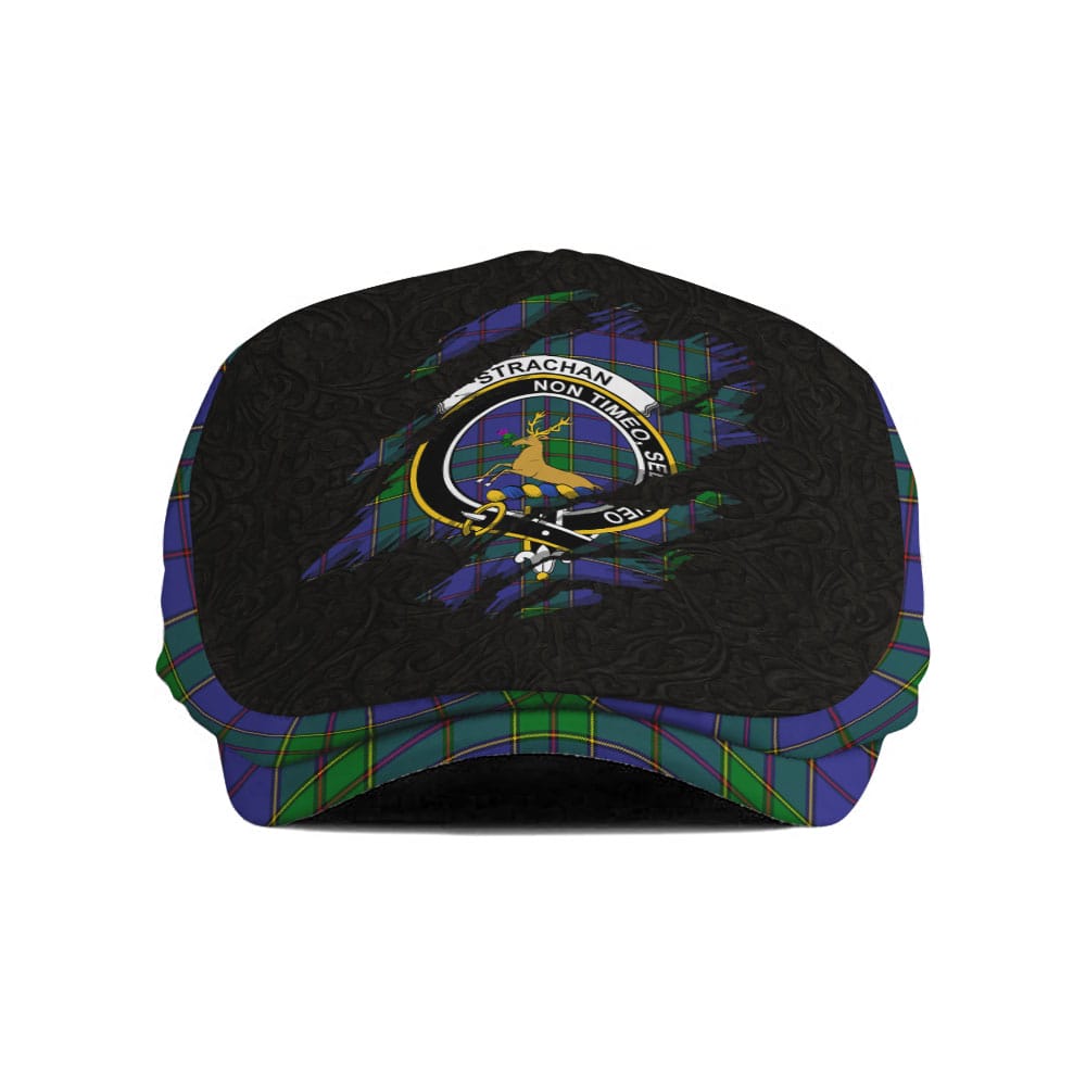 Scottish Strachan Clan Crest Tartan Flat Cap - Scratch Style – Tartan Plaid