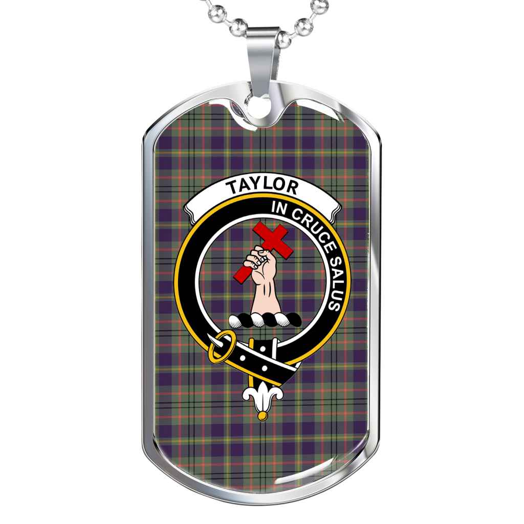 Scottish Taylor Clan Crest Tartan Military Dog Tag Necklace – Tartan Plaid
