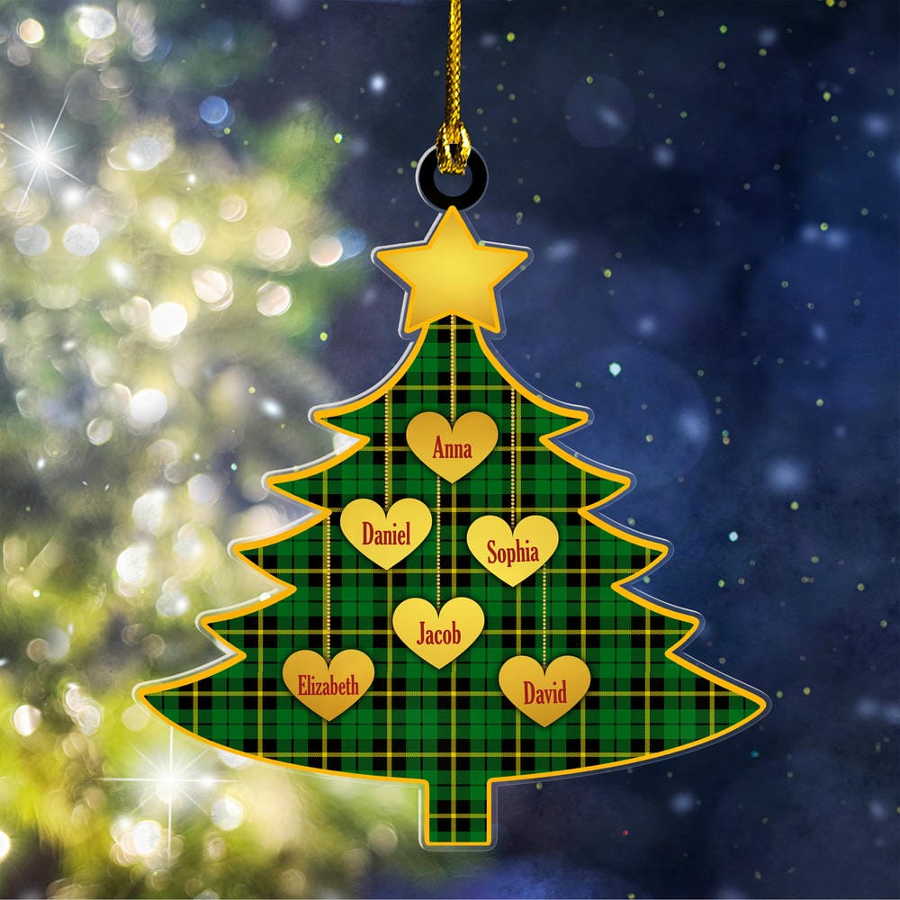 Scottish Wallace Hunting - Green Clan Tartan Ornament Custom Family Ch ...