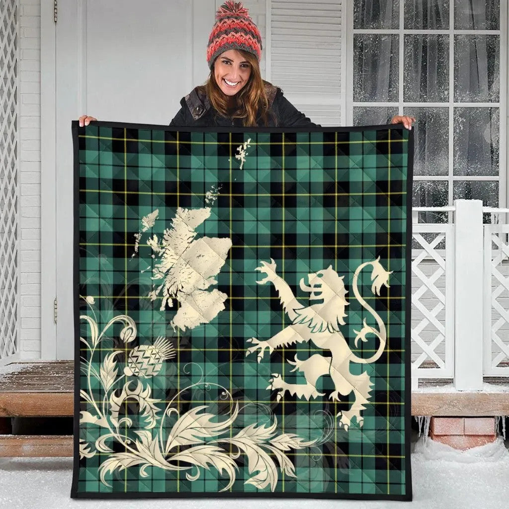 Scottish Wallace Hunting - Green Clan Tartan Quilt Rampant Lion with T ...