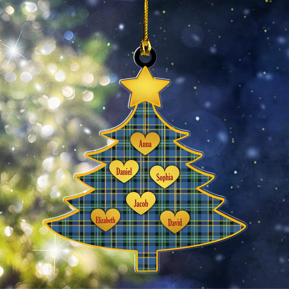 Scottish Weir Ancient Clan Tartan Ornament Custom Family Christmas Tre ...